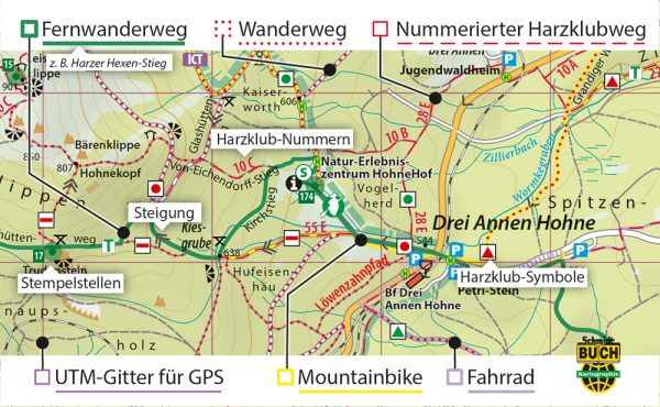 Der Harz in 4 Teilen | Wander- und Fahrradkarten-Set (wetterfest) - 1:30000