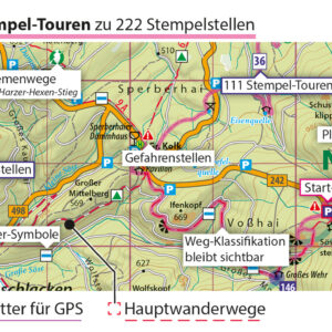 Die offizielle Tourenkarte der Harzer Wandernadel (wetterfest)